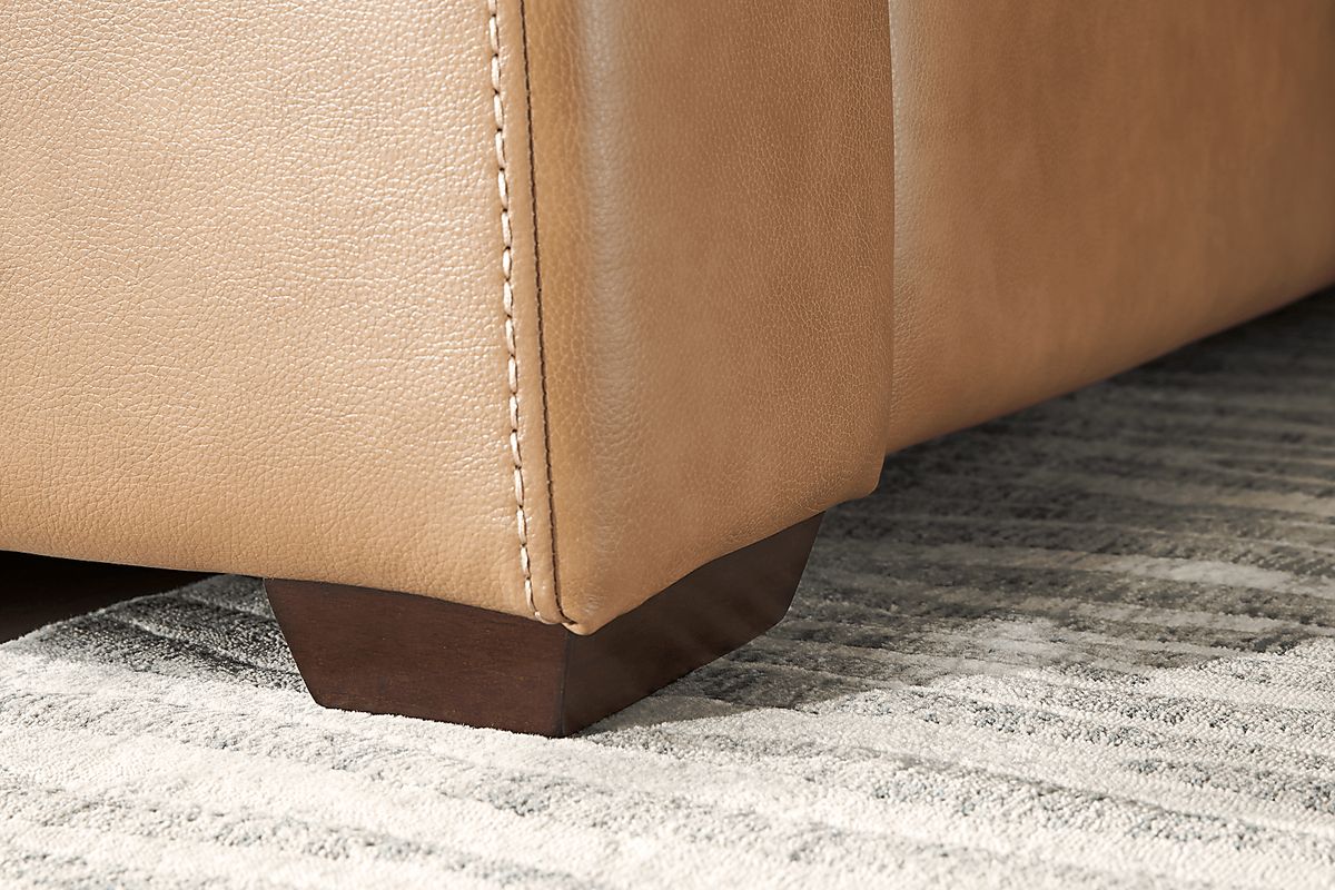 Parker Saddle Brown Leather Sleeper Sofa With Track Arms | Rooms to Go