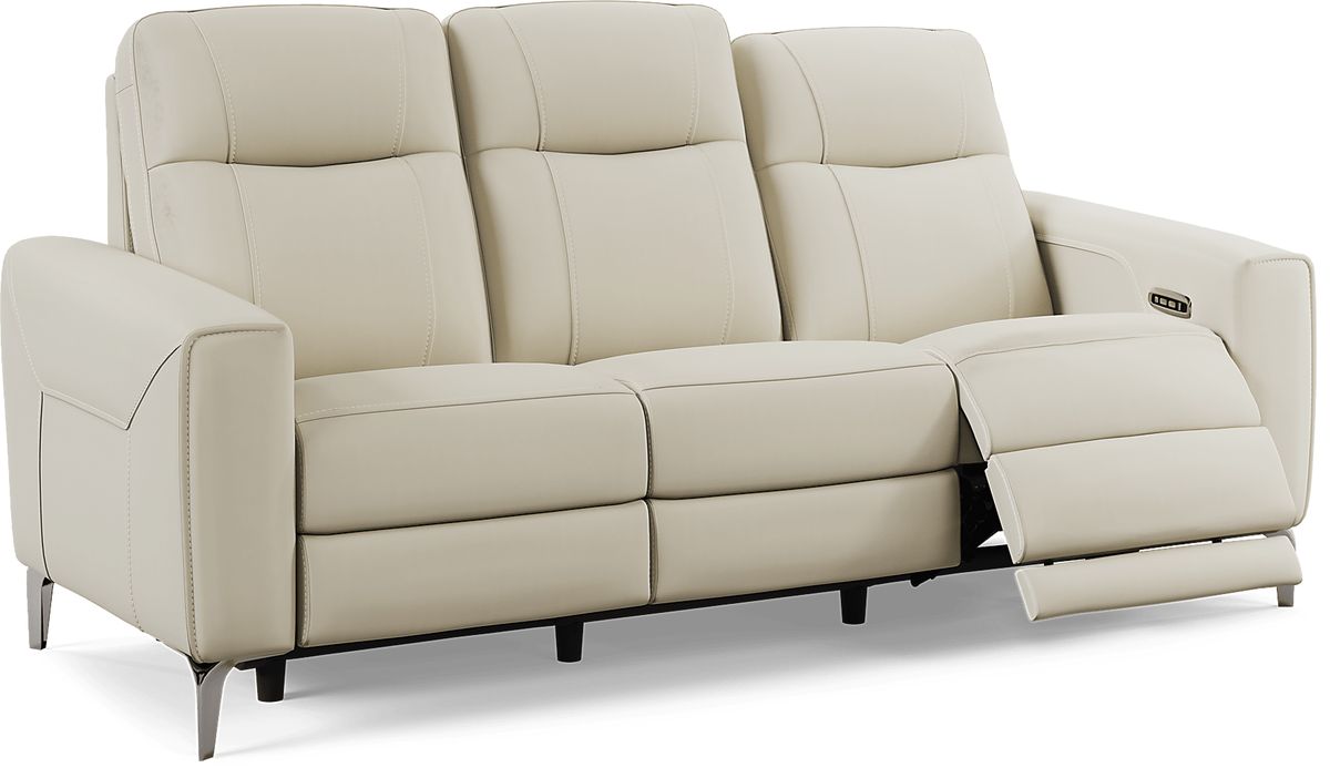 Drew & Jonathan Parkside Heights 5 Pc Beige Leather Dual Power ...