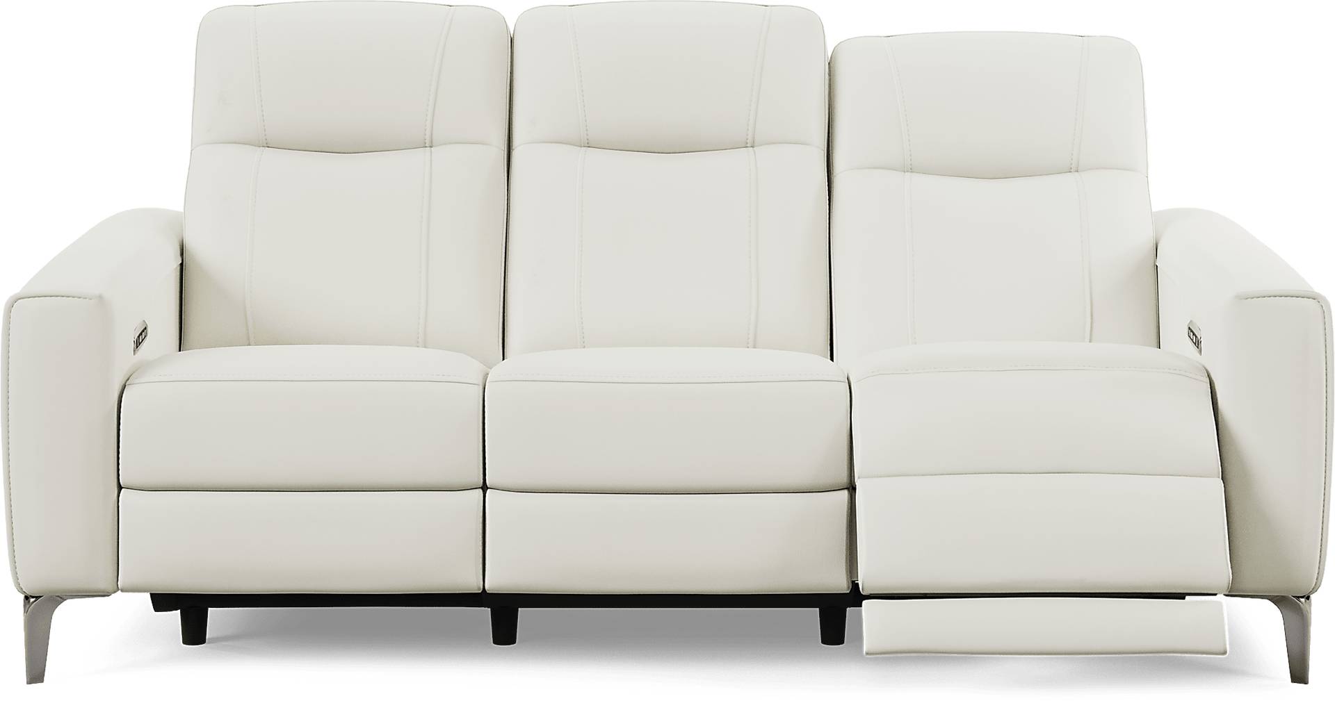 Drew & Jonathan Parkside Heights 2 Pc White Leather Dual Power Reclining Living Room Set With ...