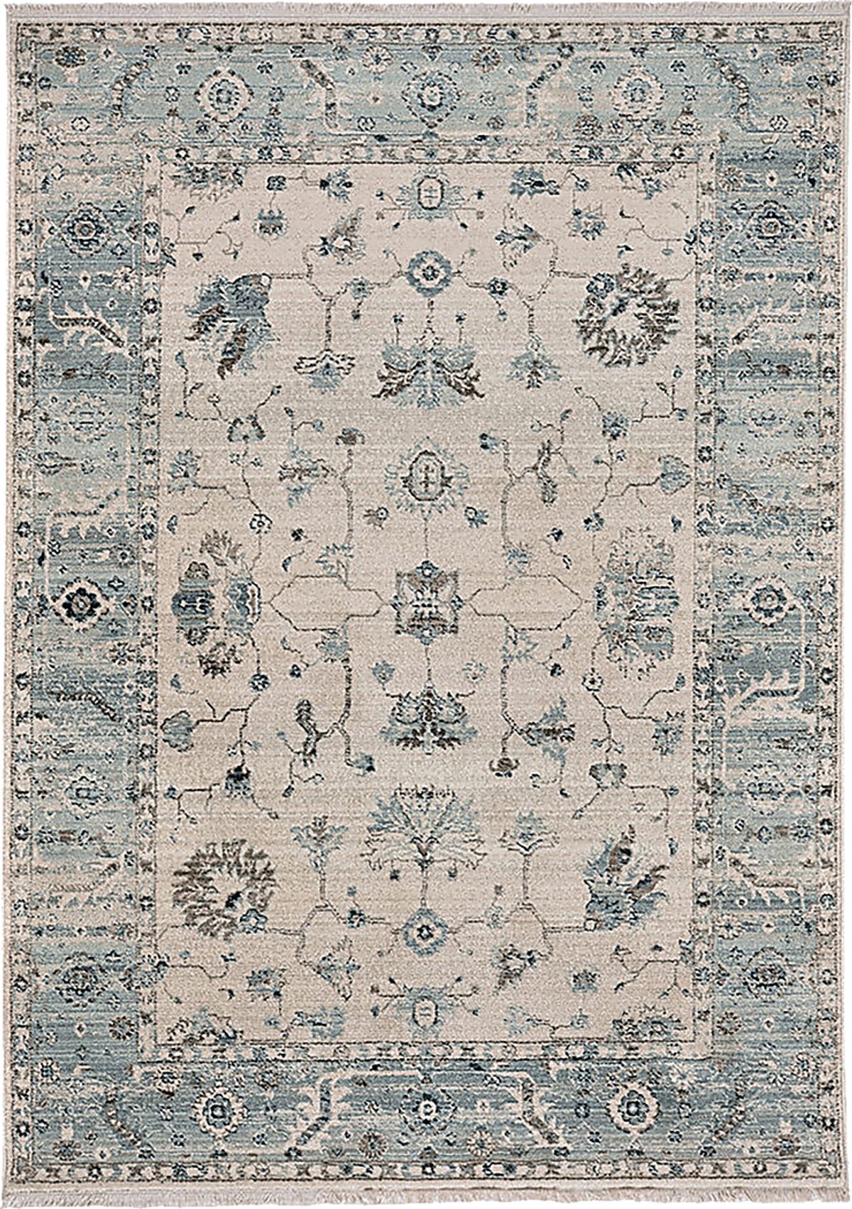 Parpon Cream,Light Blue Beige,Blue Rugs | Rooms to Go