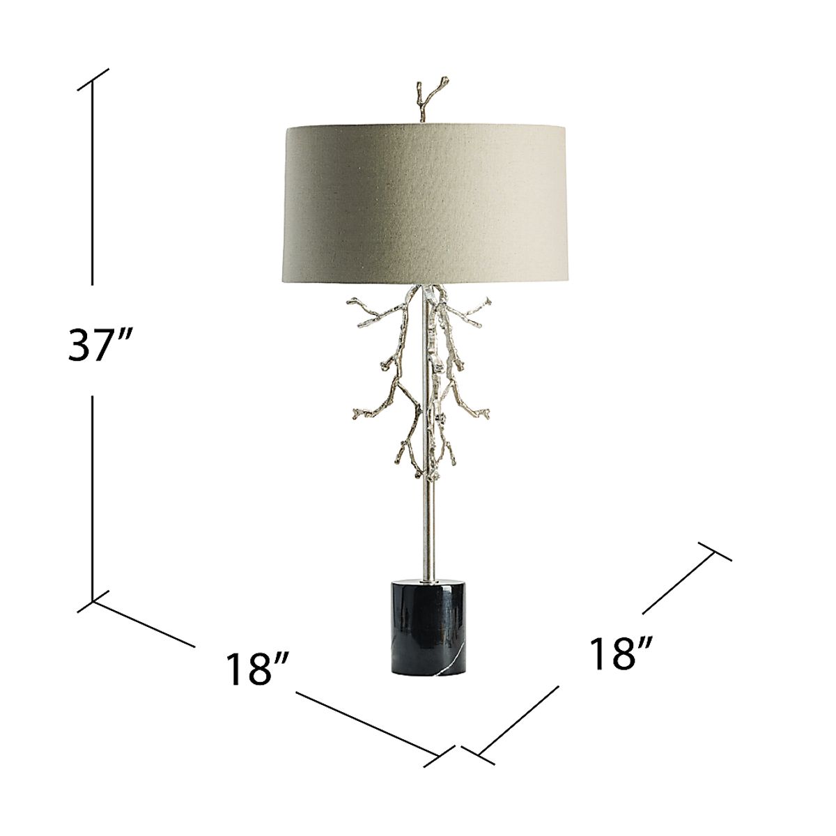 Parque Alley Silver Gray Table Lamp | Rooms to Go