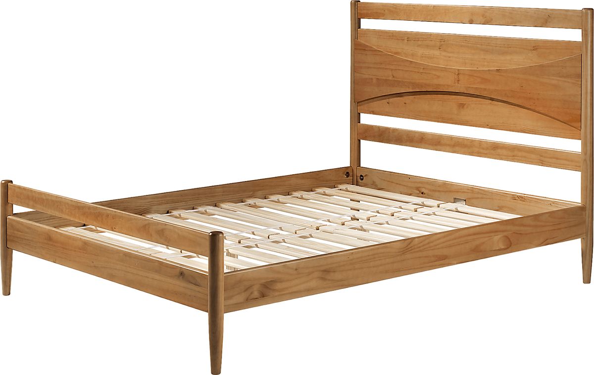 Pateman Caramel Light Wood Brown Queen Bed | Rooms to Go