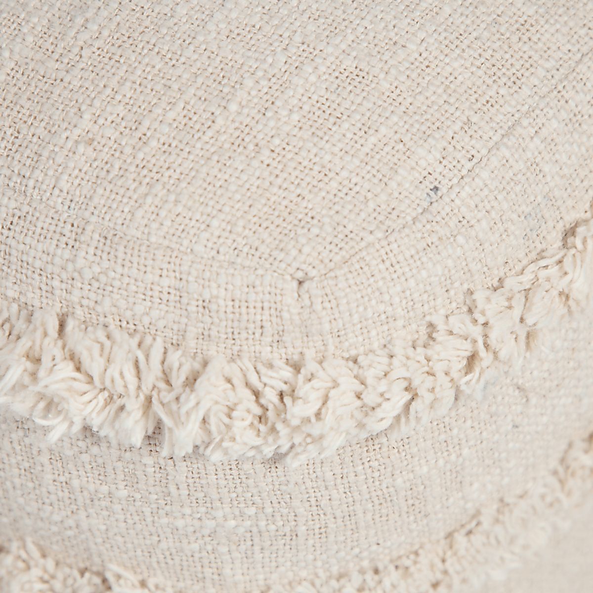 Patigi Cream Beige Cotton Fabric Poufs | Rooms to Go