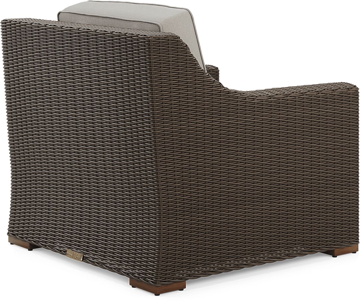 Fifth & Shore Patmos Brown Wicker Linen Beige Outdoor Chair | Rooms to Go