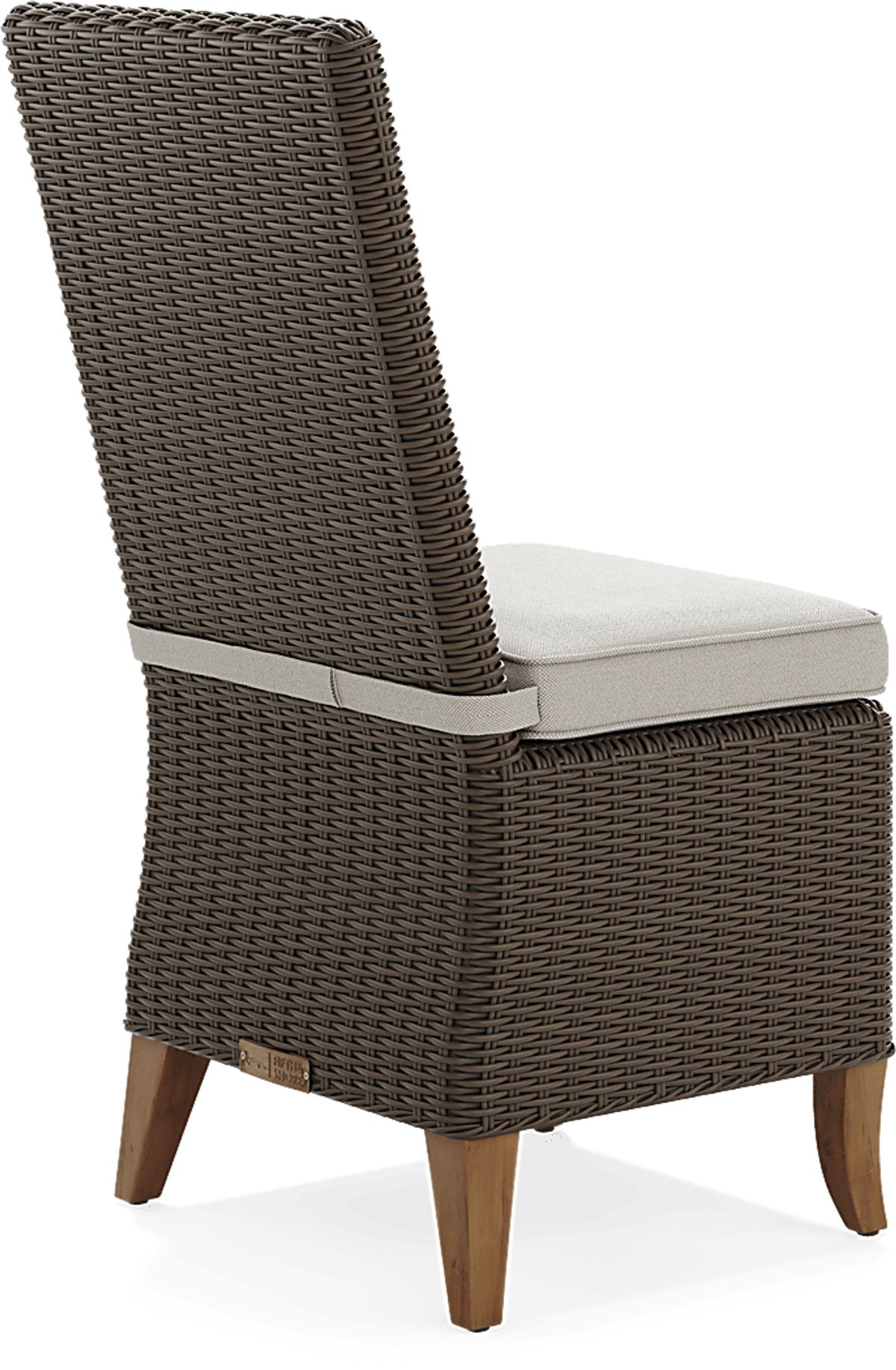 Patmos 5 Pc Brown Dark Wood Linen Beige Wicker Outdoor Dining Set With ...