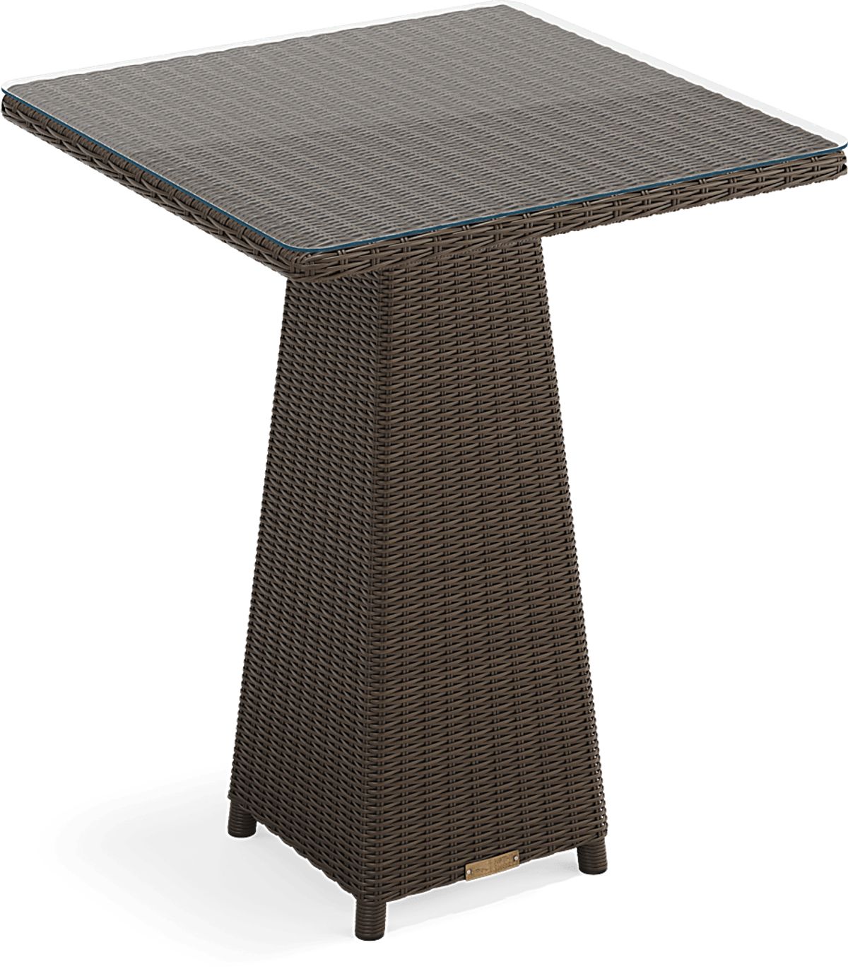 Patmos Brown Wicker Outdoor 36 in. Square Bar Table | Rooms to Go