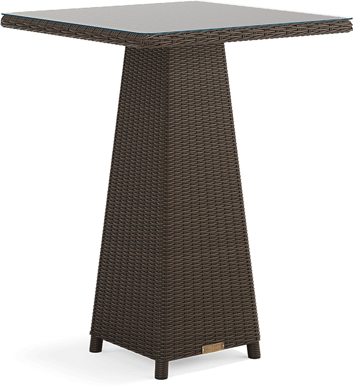 Patmos Brown Wicker Outdoor 36 in. Square Bar Table | Rooms to Go