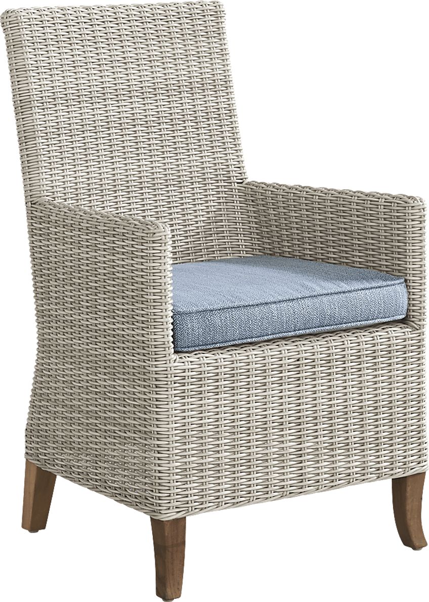 Patmos Gray Steel Wicker Outdoor Arm Chair - Rooms To Go
