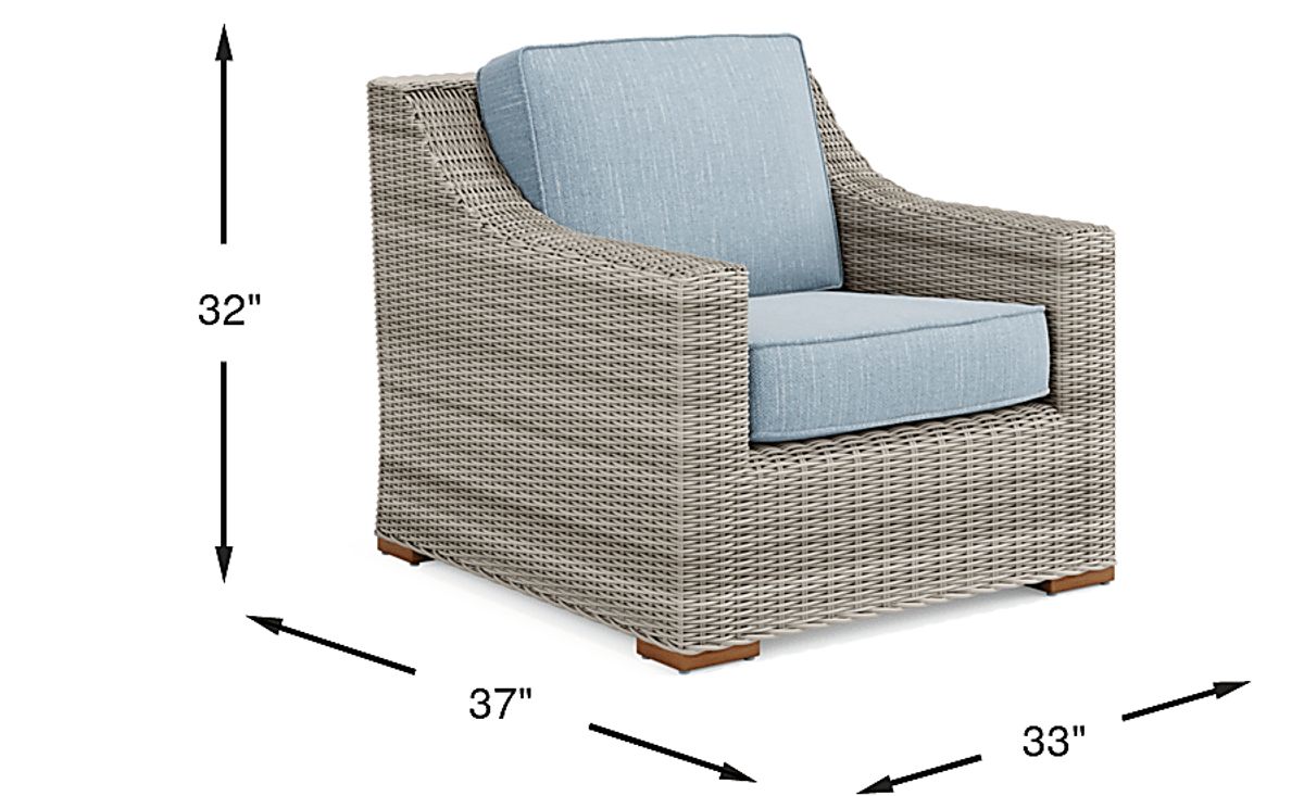 Patmos Gray Wicker Steel Outdoor Chair | Rooms to Go