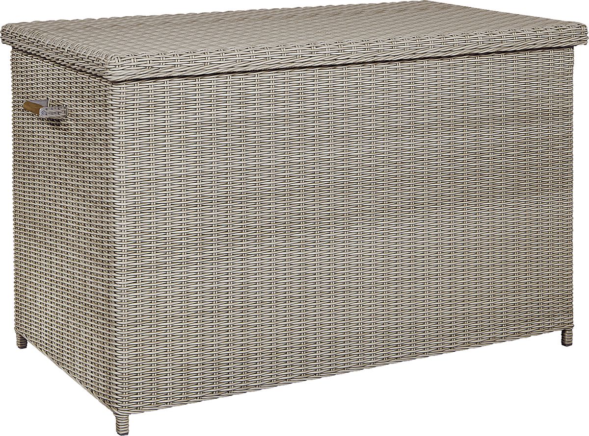 Patmos Gray Wicker Outdoor Storage Box | Rooms to Go