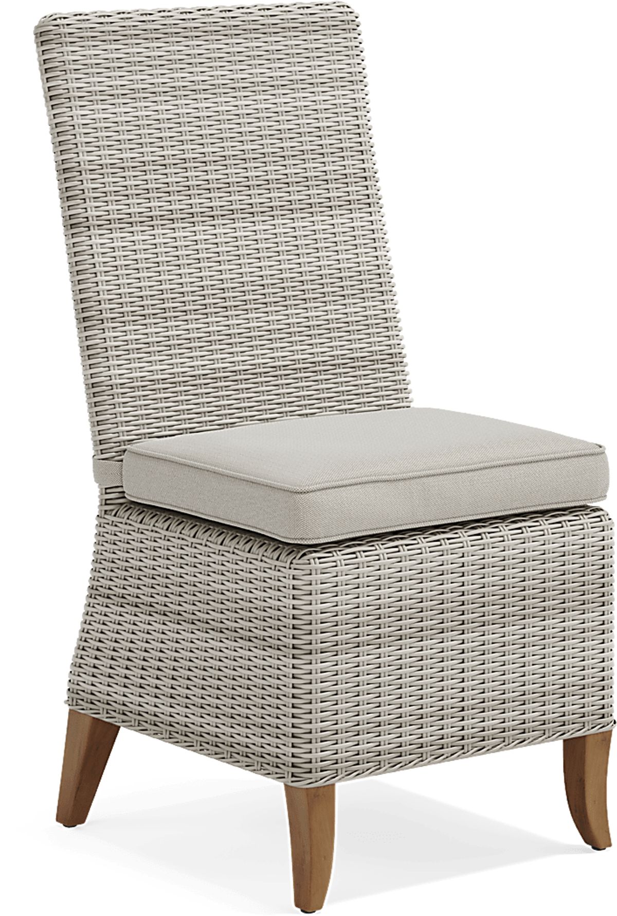 Fifth & Shore Patmos Gray Linen Beige Wicker Outdoor Side Chair | Rooms ...