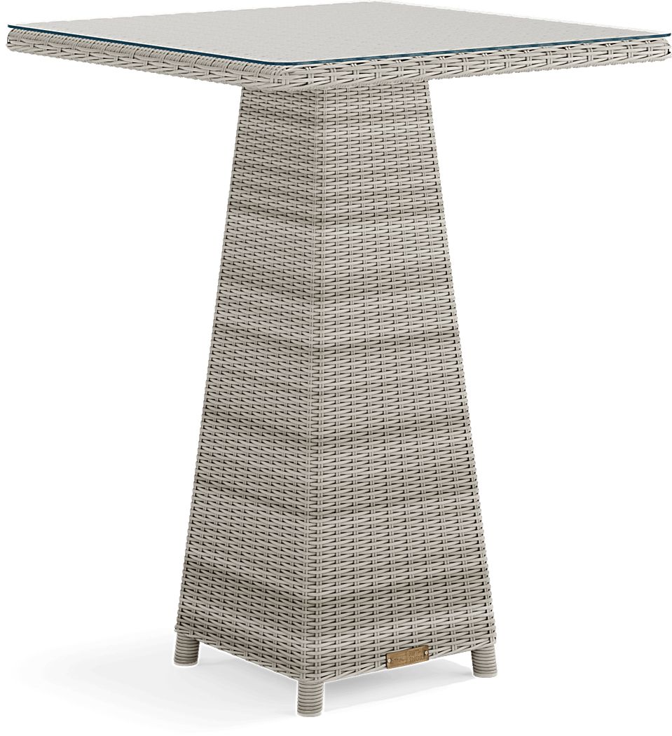 Patmos Gray Wicker Outdoor 36 in. Square Bar Table | Rooms to Go