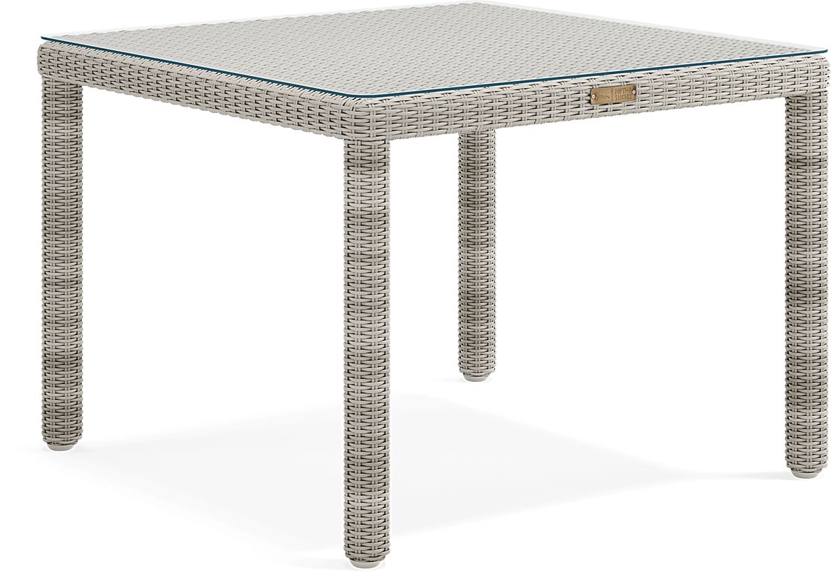 Patmos Gray Wicker Square Outdoor Dining Table - Rooms To Go Patmos Gray Wicker Square Outdoor Dining Table - Rooms To Go
