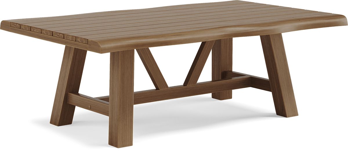 Patmos Tan Light Wood Outdoor Cocktail Table | Rooms to Go