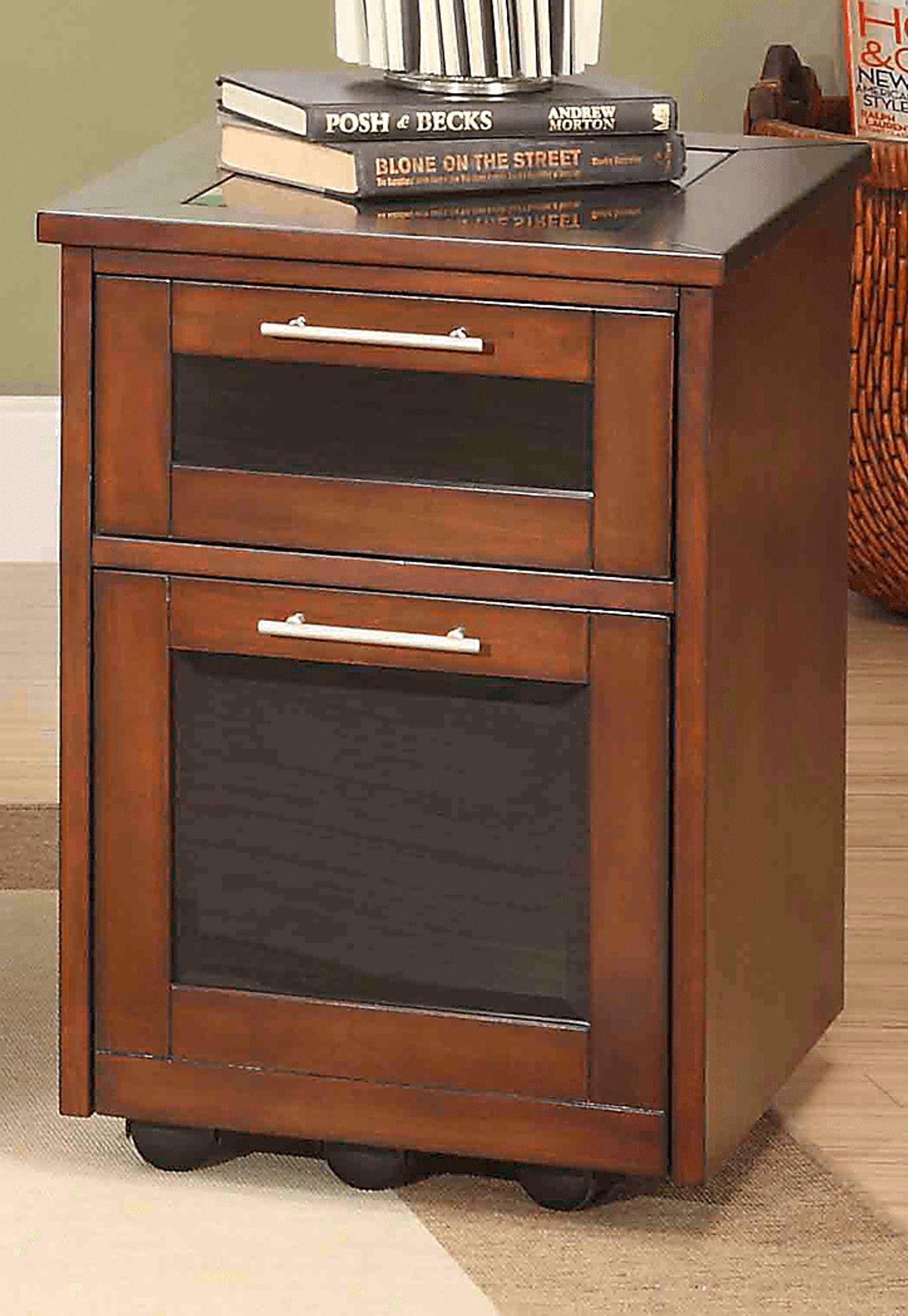 Patrick Cherry Dark Wood File Cabinet | Rooms to Go
