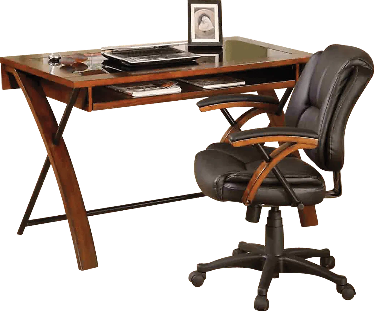 Patrick Dark Cherry Wood Desk & Chair | Rooms to Go