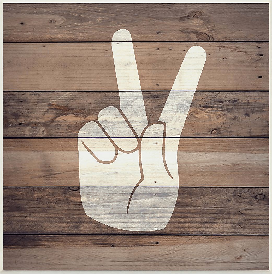 Kids Peace Hand Brown Artwork - Rooms To Go
