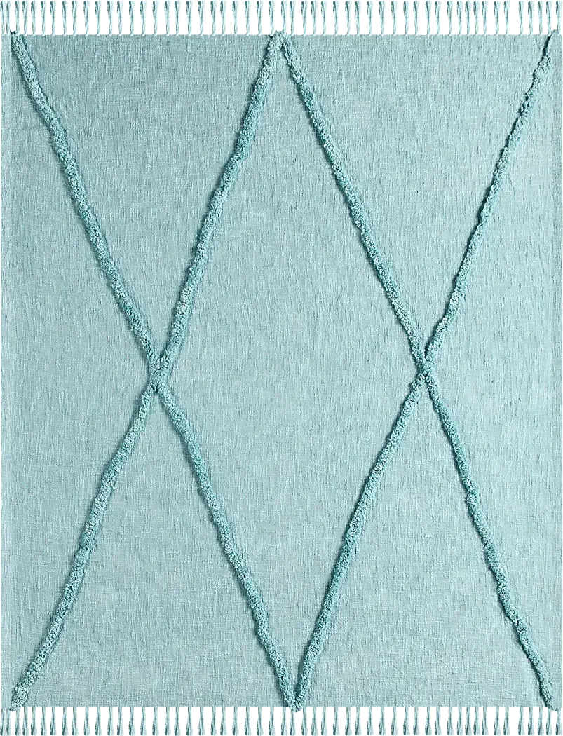 Peachwell Aqua Blue Throw Blanket | Rooms to Go