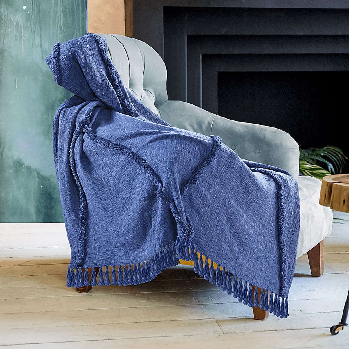 Peachwell Blue Throw Blanket | Rooms to Go