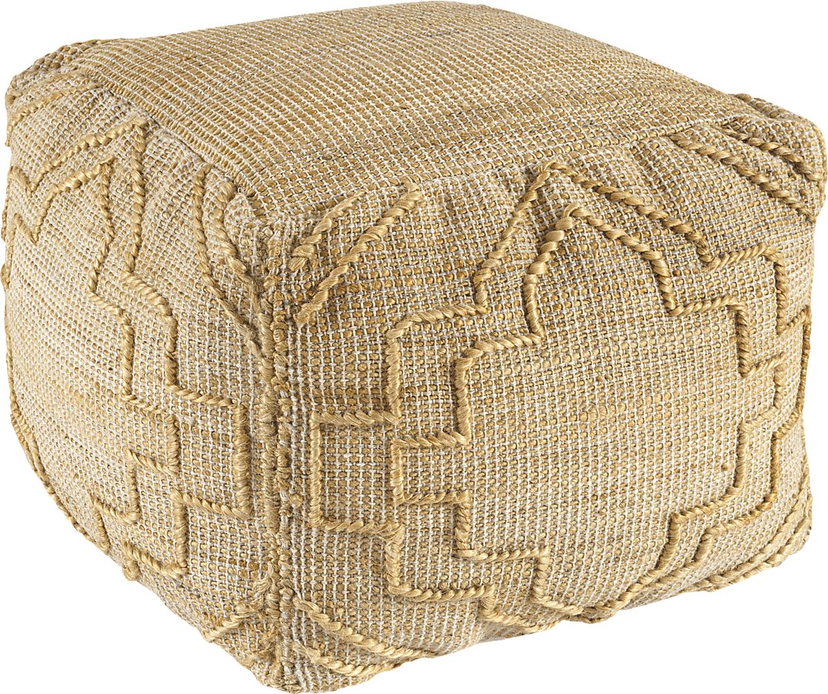 Peguen Tan Beige,Brown Cotton,Jute,Wool Fabric Poufs | Rooms to Go