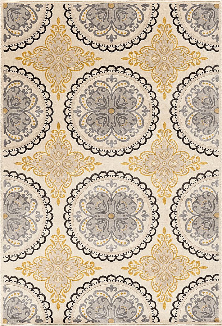 Pena Cream 7'10 x 9'10 Rug - Rooms To Go