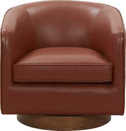 Penasco Camel Brown Leather Swivel Accent Chair | Rooms to Go