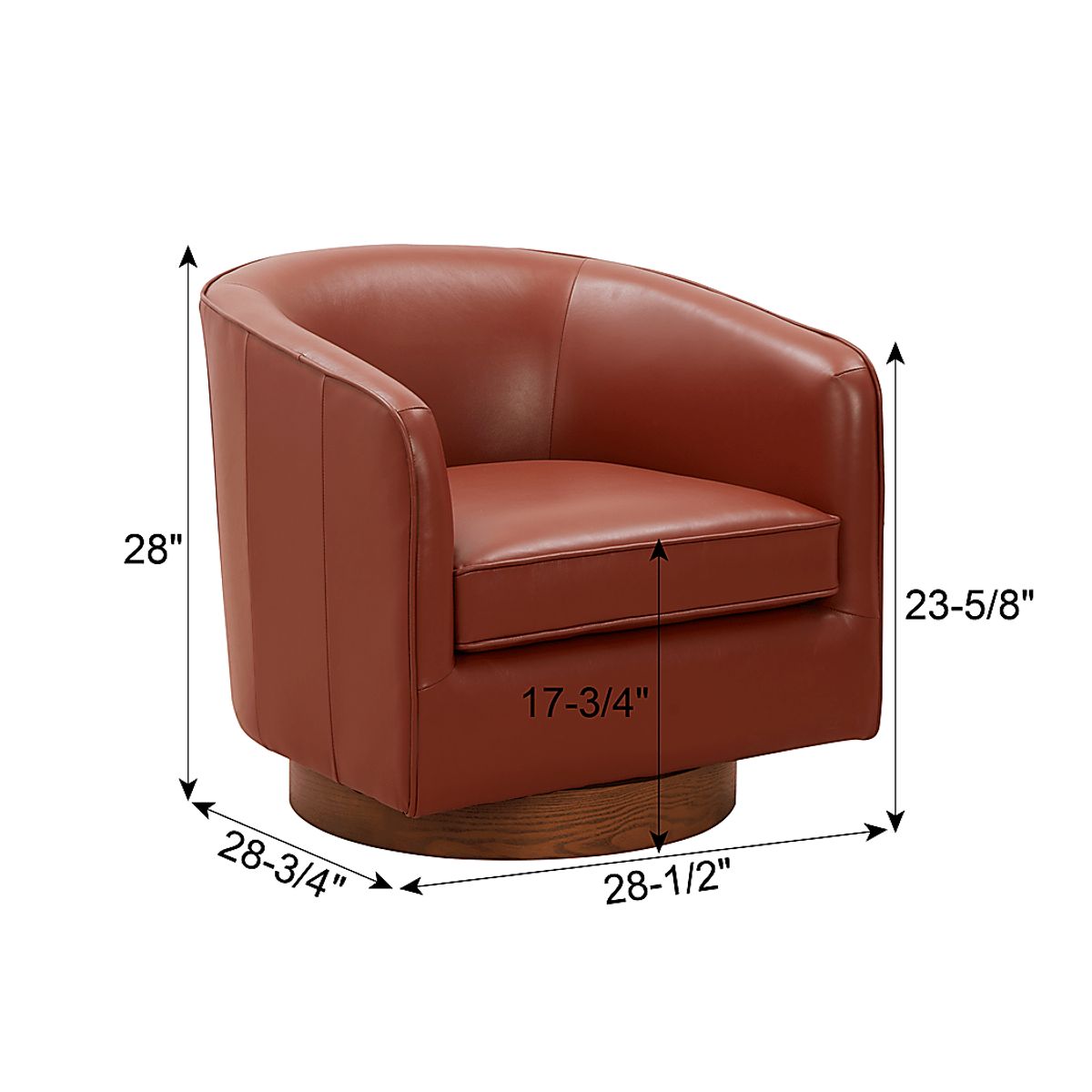 Penasco Camel Brown Leather Swivel Accent Chair | Rooms to Go