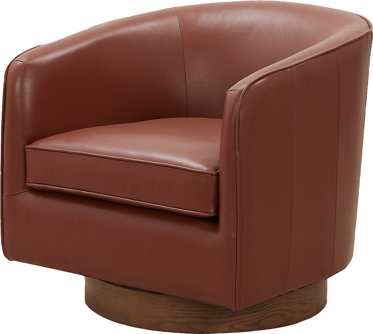 Penasco Camel Brown Leather Swivel Accent Chair - Rooms To Go