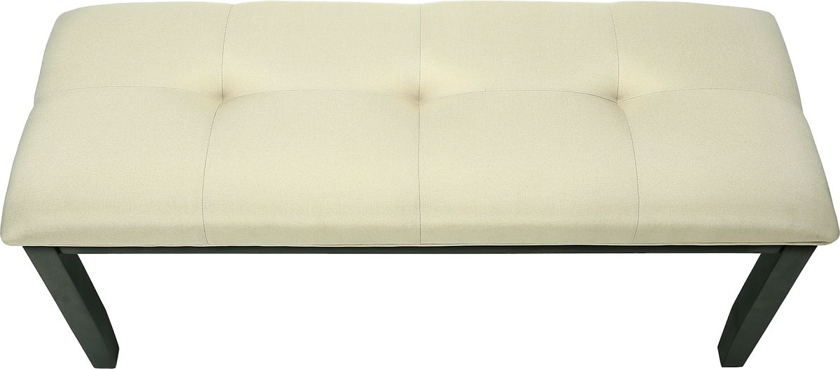 Pendorff Cream Colors,Light Wood,White Polyester Fabric Dining Bench ...