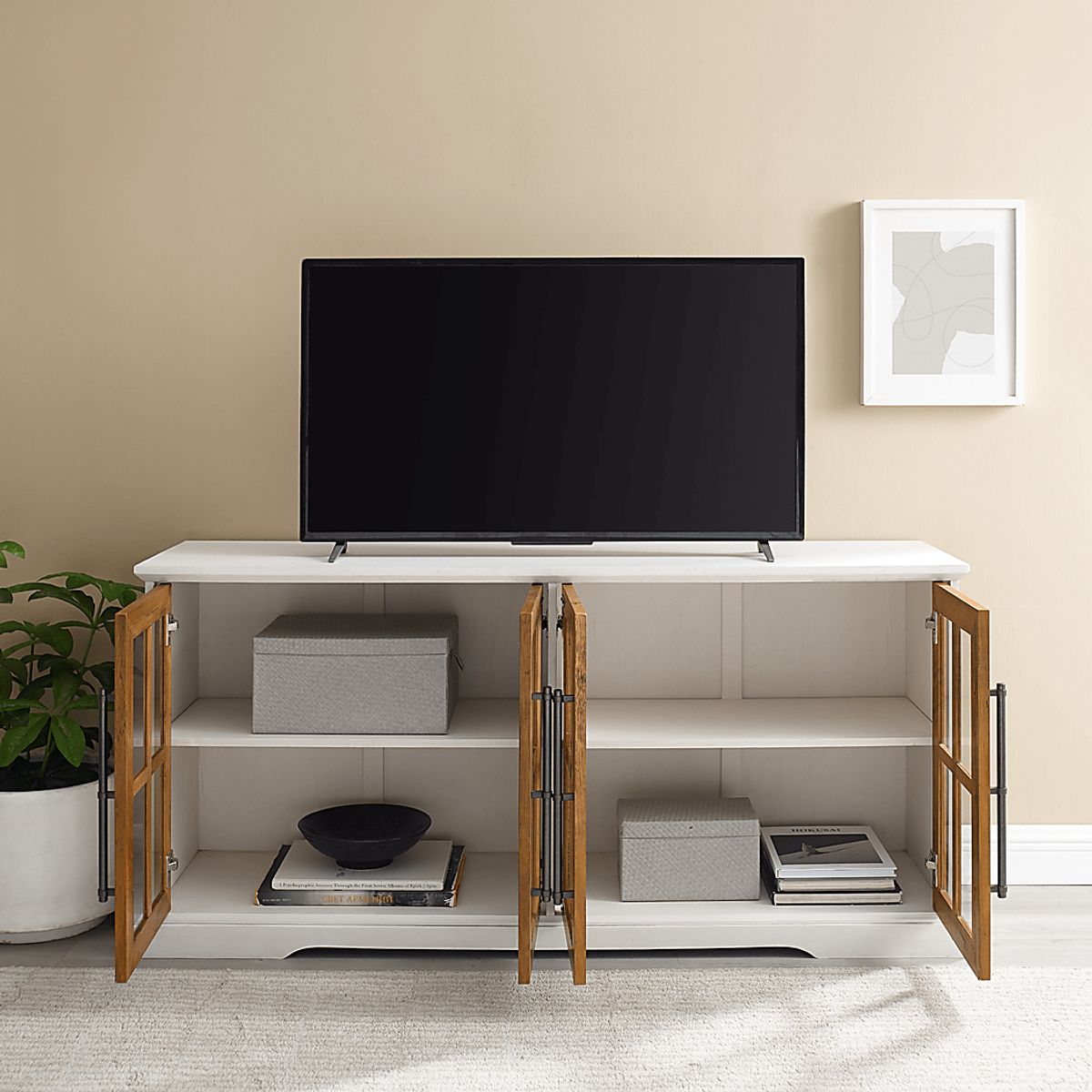 Penlucy White Colors,White 58" Console | Rooms to Go