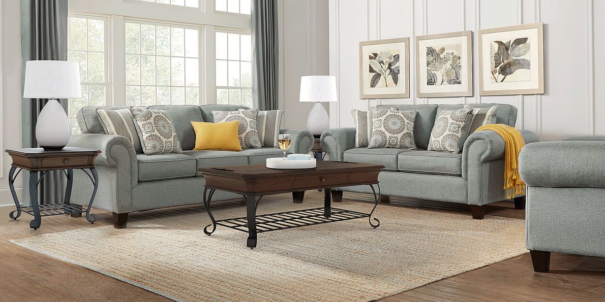Pennington Blue Loveseat - Rooms To Go