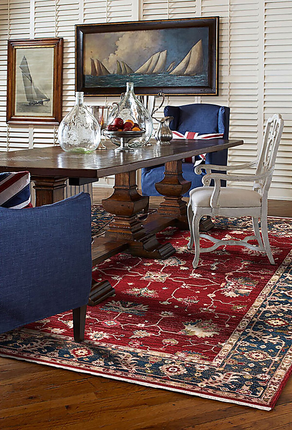 Pensard Navy,Red Blue,Red Rugs | Rooms to Go