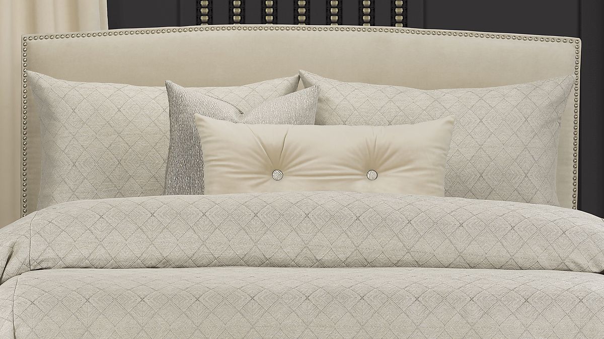 Perlow Silver Gray Polyester Fabric King Duvet Cover Set | Rooms to Go