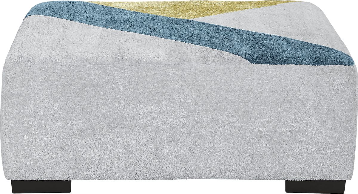 Perry Gray Woven Pattern Cocktail Ottoman | Rooms to Go