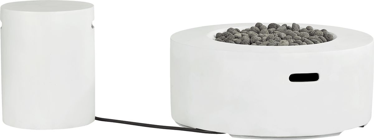 Phoenix White Colors,White Concrete Outdoor Round Fire Pit | Rooms to Go