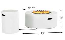 Phoenix White Colors,White Concrete Outdoor Fire Pit | Rooms to Go