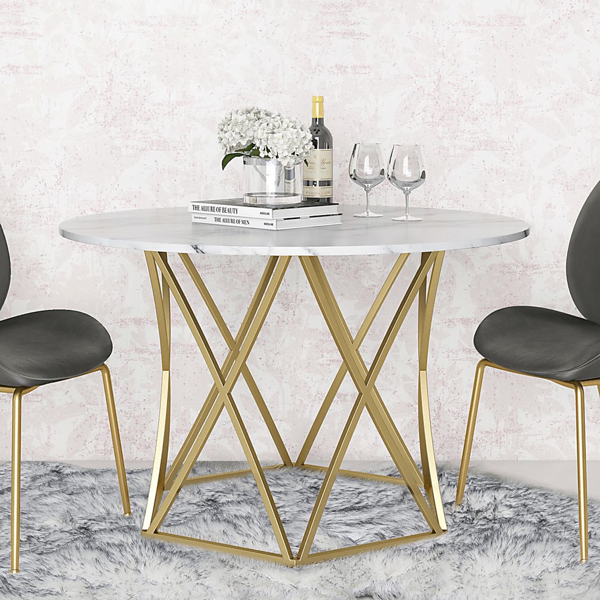 CosmoLiving Elle Carrara Round Dining Table - Rooms To Go