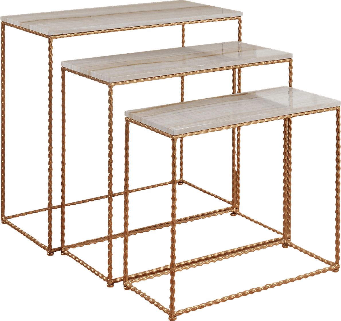 Pineclave White Nesting Tables, Set of 3 - Rooms To Go