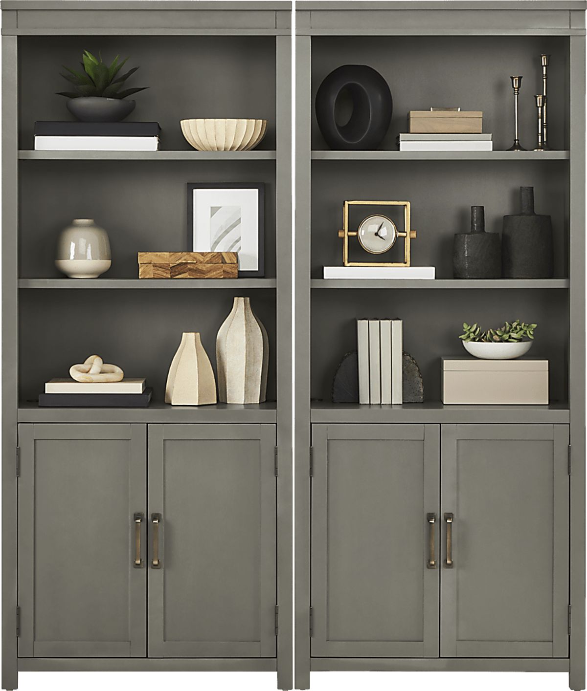 Planefield 2 Pc Gray Bookcase Set | Rooms to Go