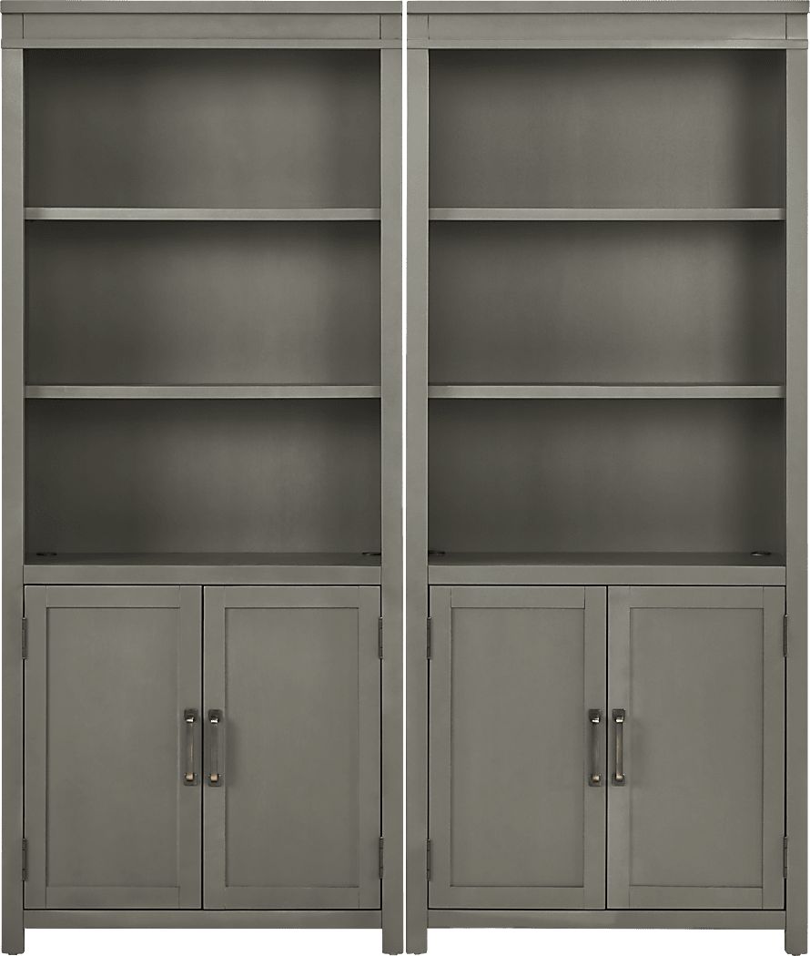 Planefield 2 Pc Gray Bookcase Set | Rooms to Go