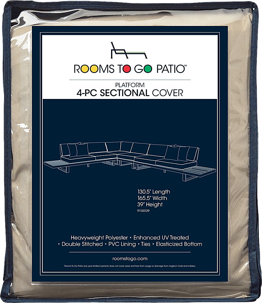 Platform Tan Light Wood Charcoal Black,Gray Teak 4 Pc Outdoor Sectional ...