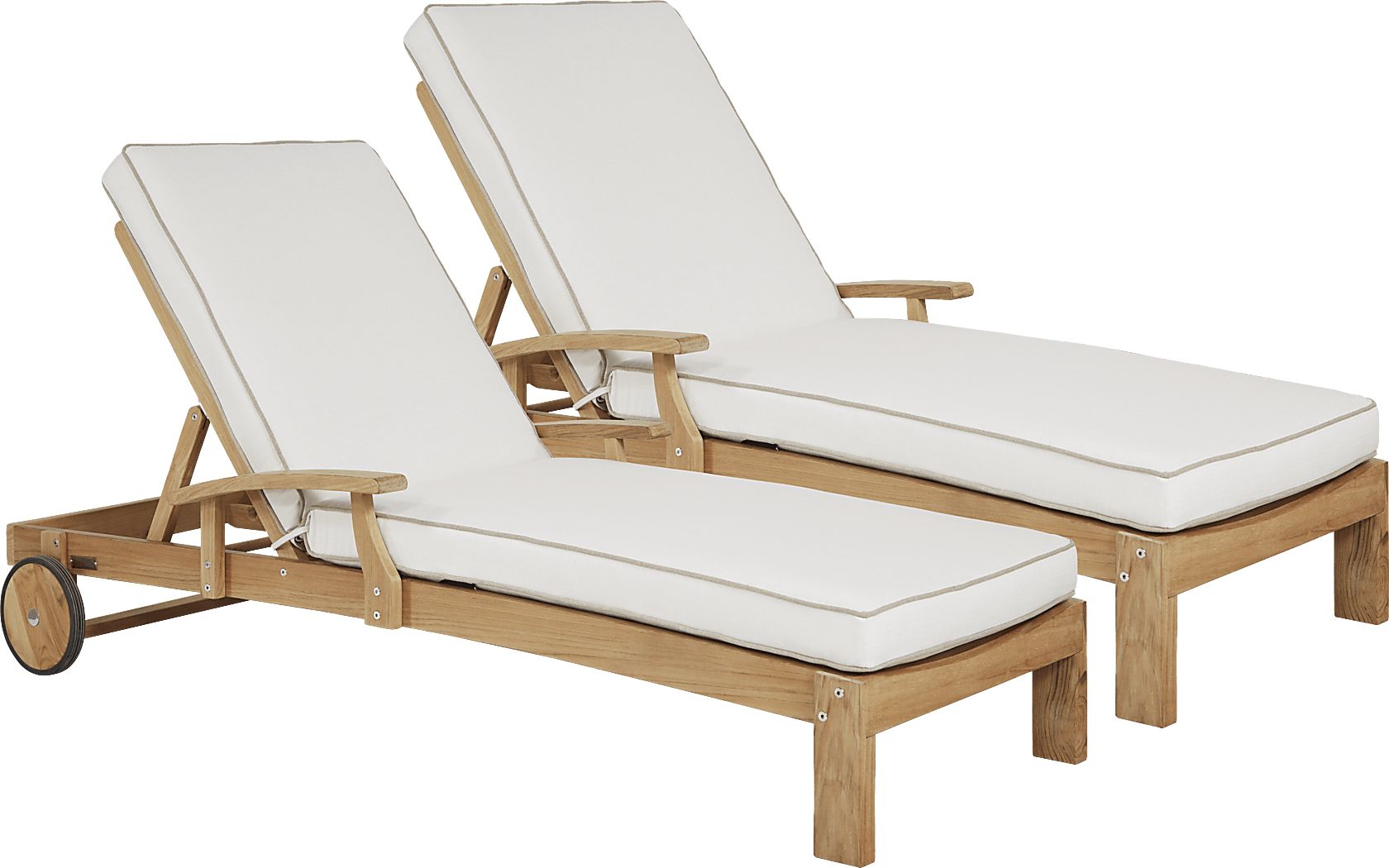 Pleasant Bay 2 Pc Tan Light Wood Vapor Teak Outdoor Set Of Chaise ...