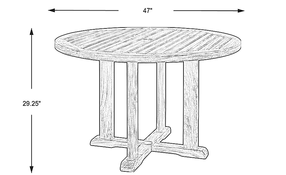 Fifth & Shore Pleasant Bay Tan Light Wood Teak Outdoor Round Dining ...