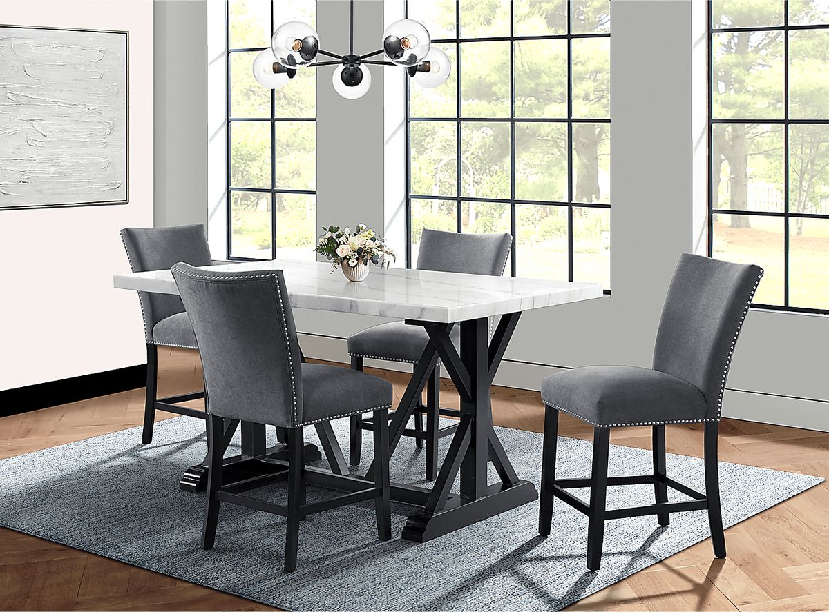 Pocan Black Black,Colors Polyester Fabric Counter Height Stool, Set Of ...