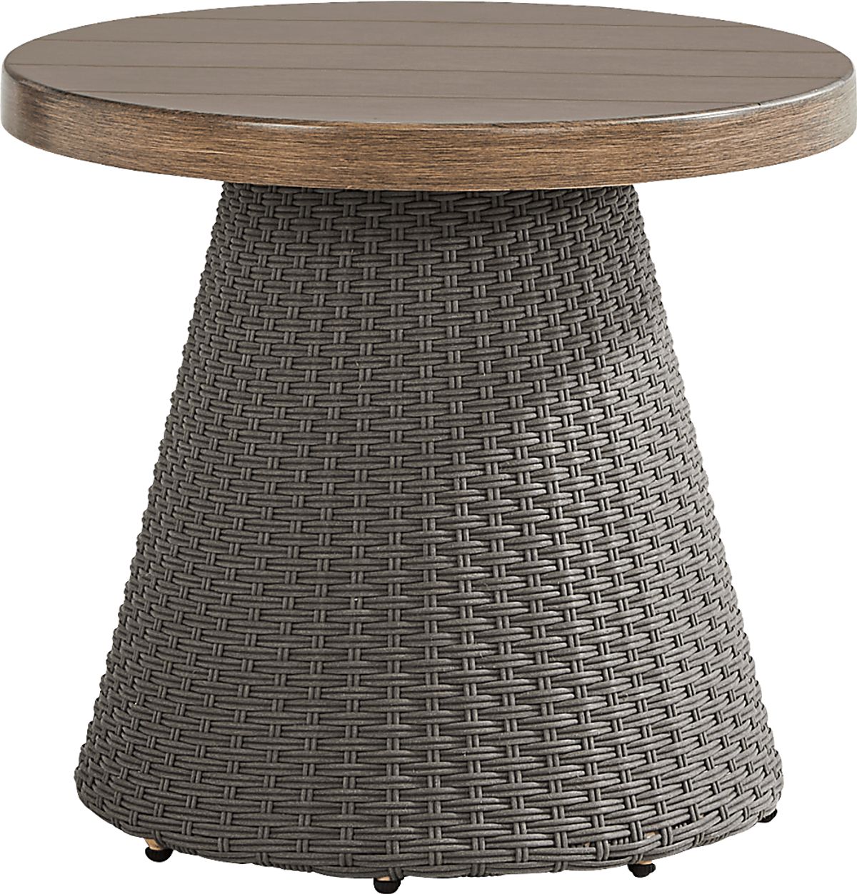 Point Reyes Brown Dark Wood Aluminum Outdoor End Table | Rooms to Go
