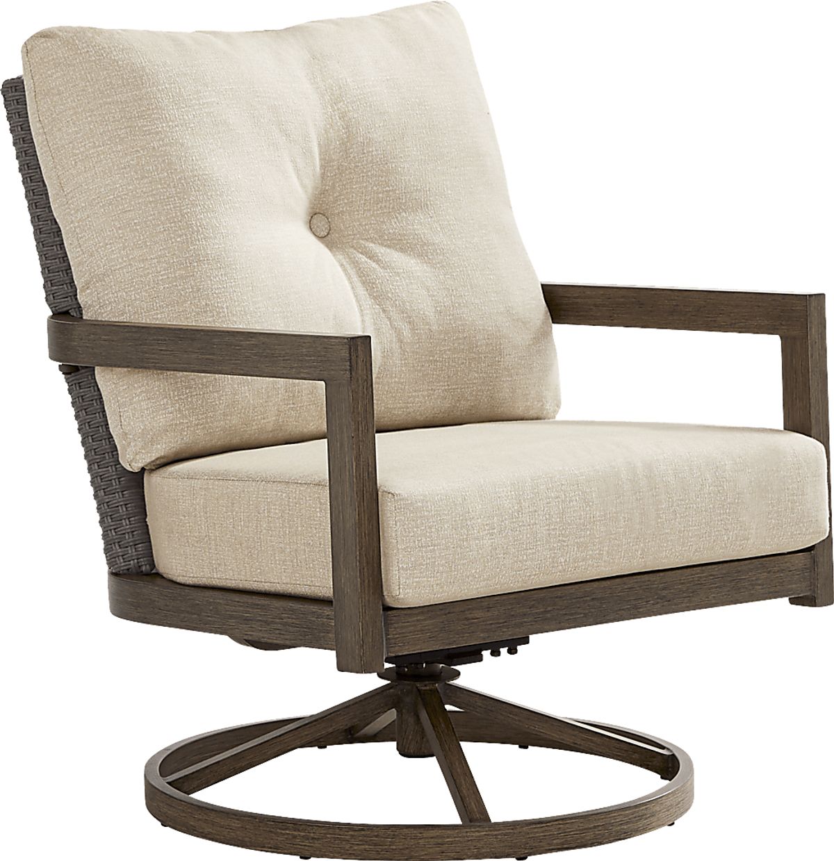 Point Reyes 5 Pc Brown Dark Wood Aluminum Outdoor Rocking,Swivel Chat ...