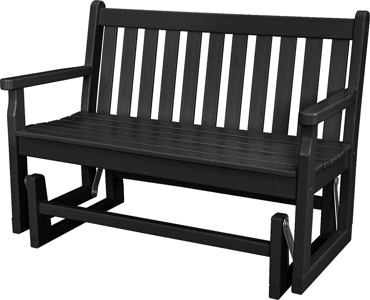 POLYWOOD Traditional Black Outdoor Glider - Rooms To Go