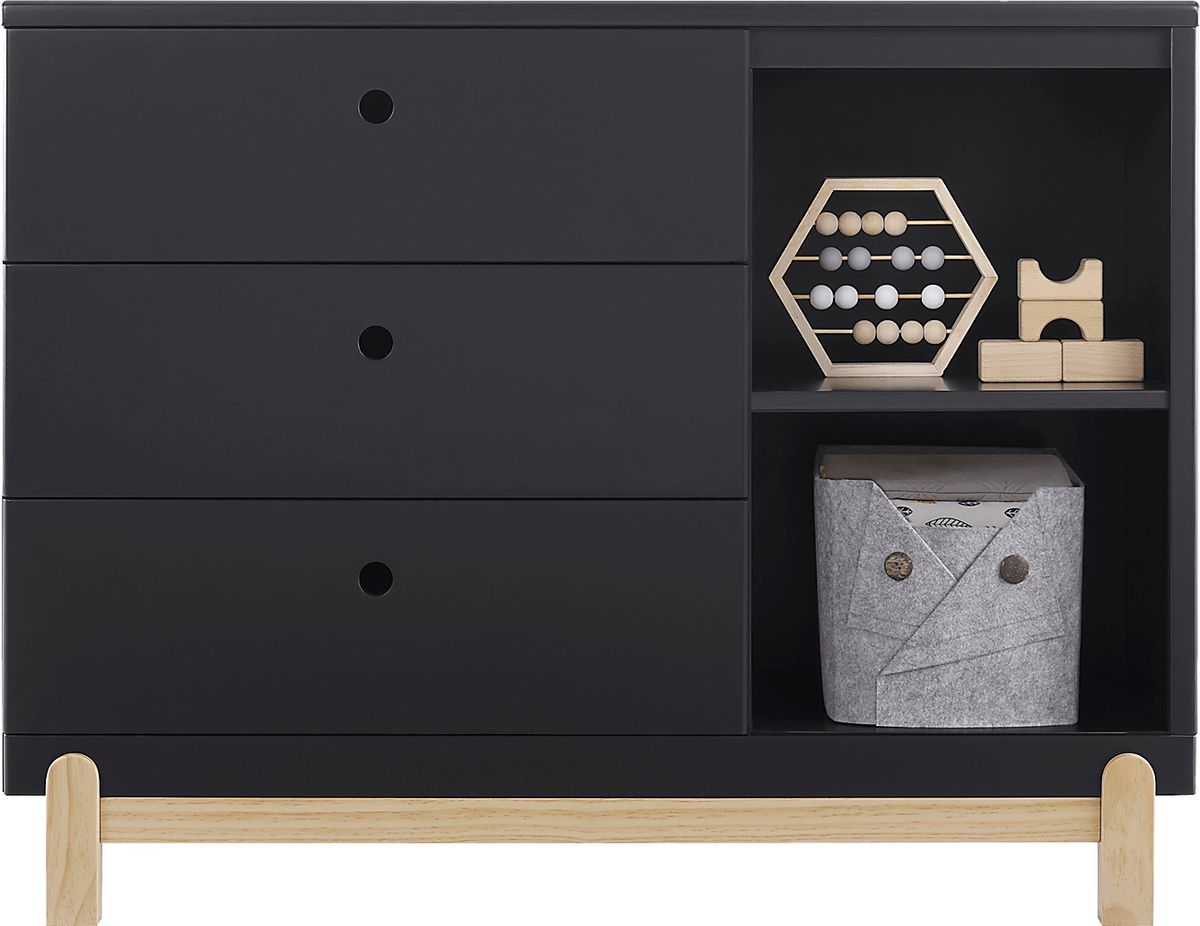 Delta Children Poppy Midnight Gray,Natural Gray,Light Wood Dresser ...