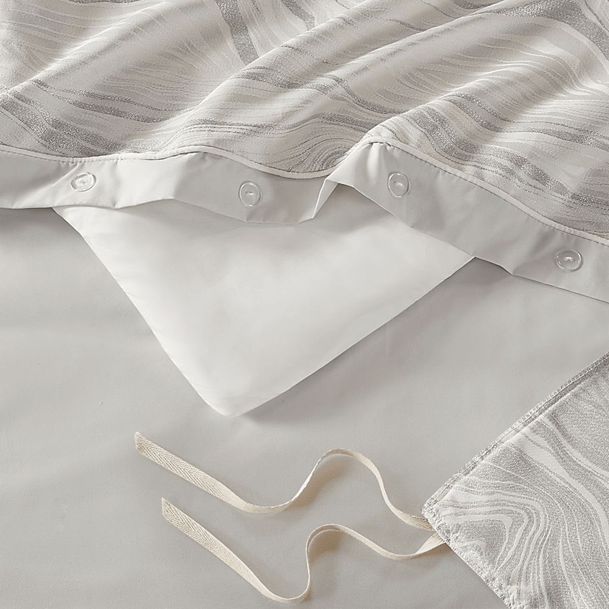 Porteous White Polyester Fabric 9 Pc King Comforter Set | Rooms to Go