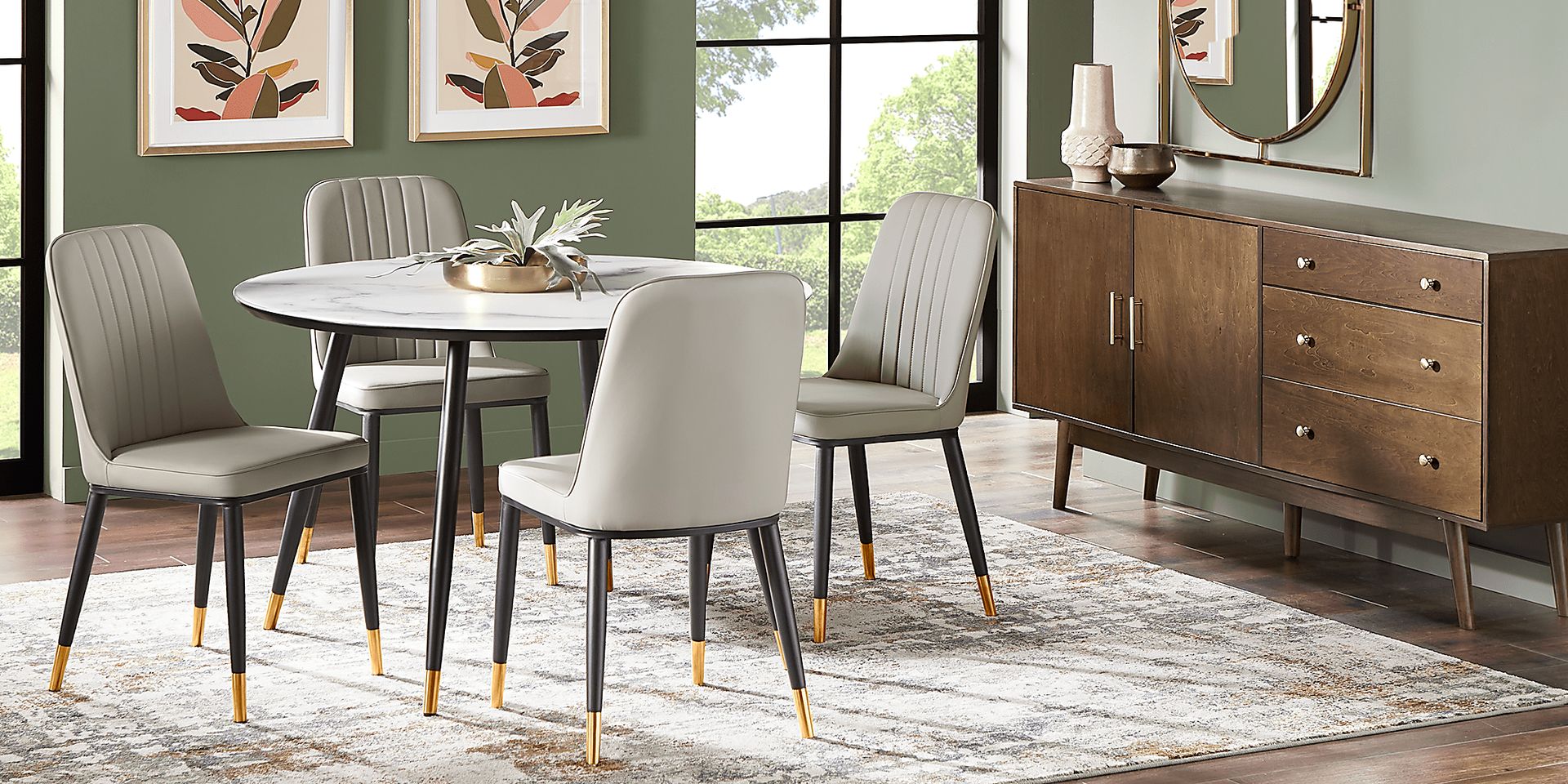 Portland Square White Colors White Round Dining Table Rooms to Go